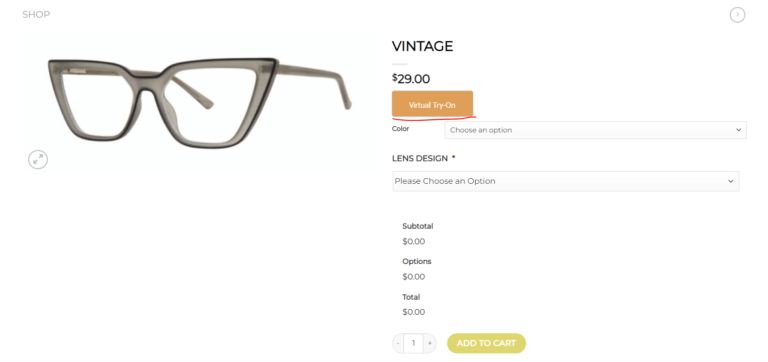 Virtual Try On - Optical Academy Shop